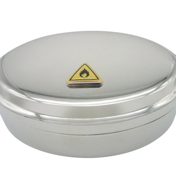 Kiola Designs | Other | Flammable Warning Sign Pendant Oval Jewelry Box ...